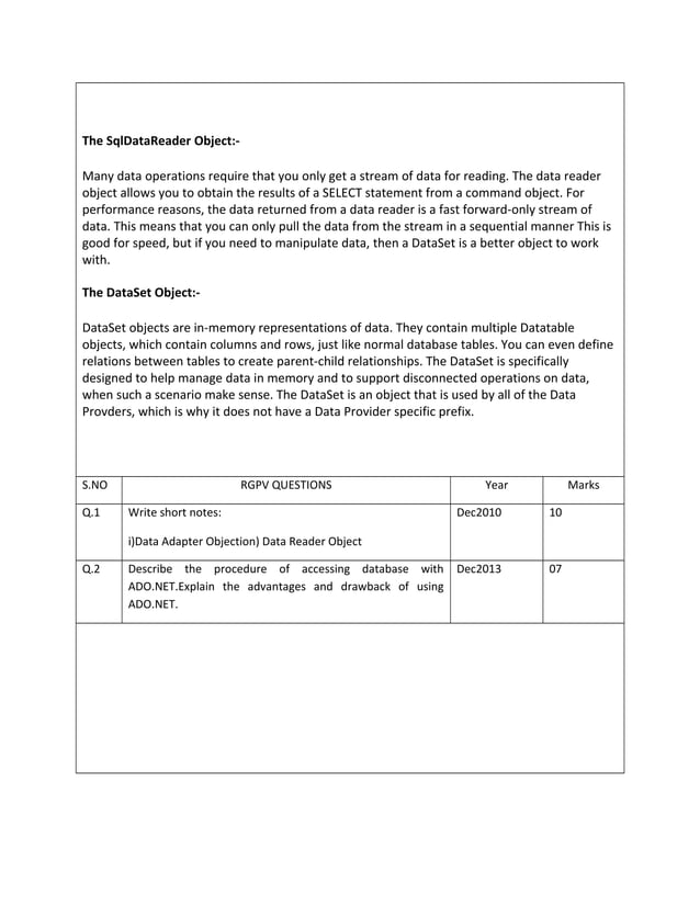 Mca 504 dotnet_unit4 | PDF