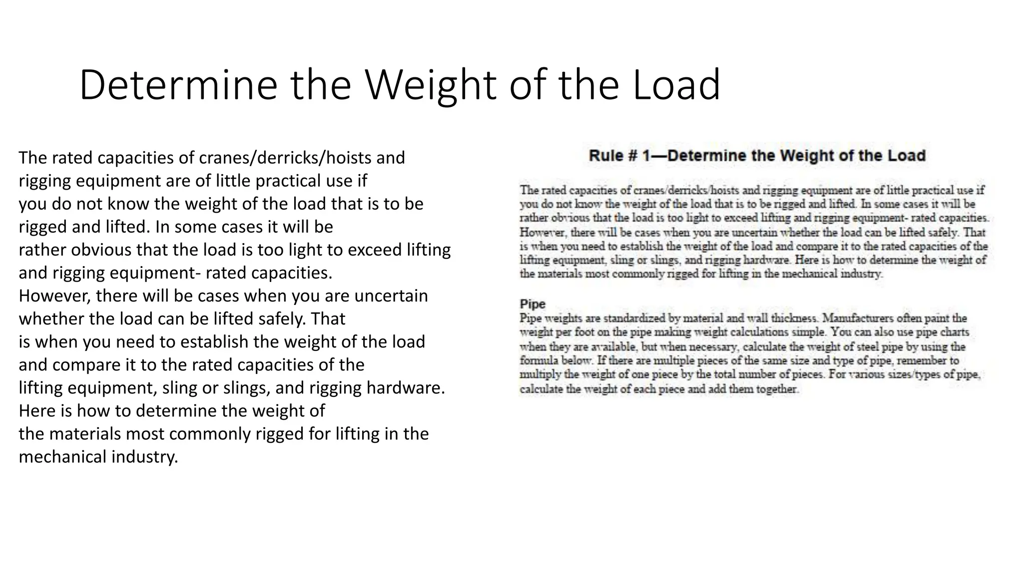 Rule # 1 Determine the Weight of the Load.pptx