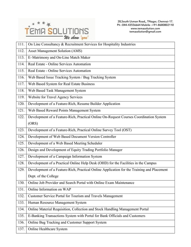 MCA Application based final year projects | PDF