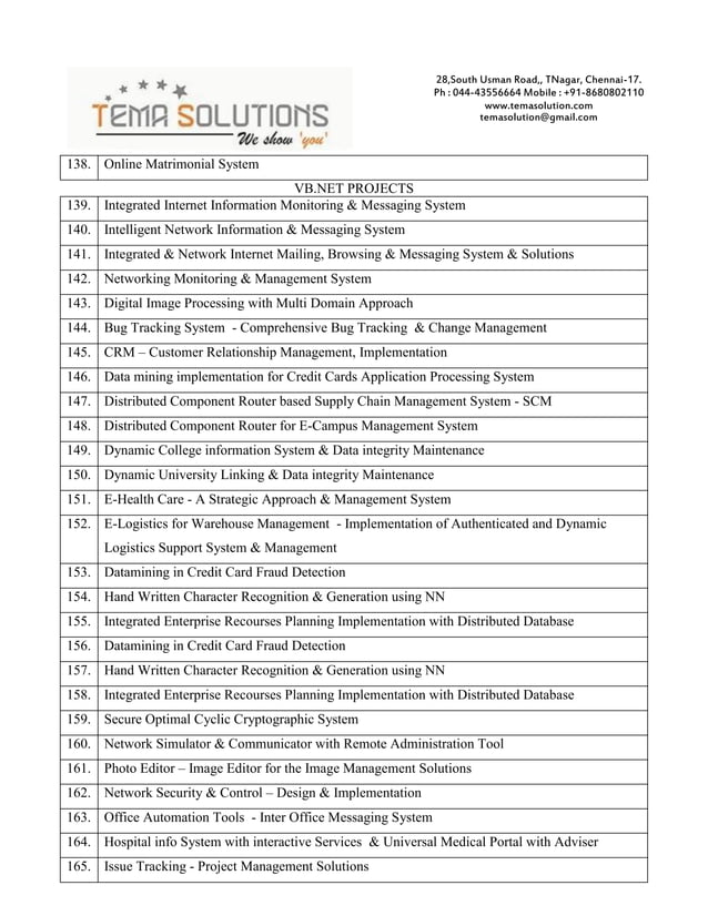 MCA Application based final year projects | PDF