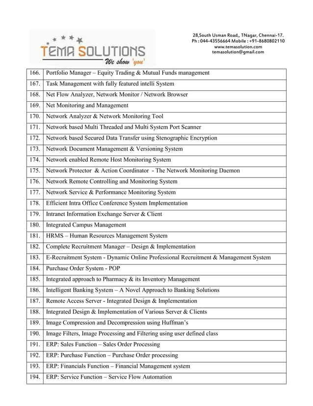 MCA Application based final year projects | PDF