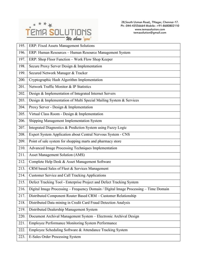 MCA Application based final year projects | PDF