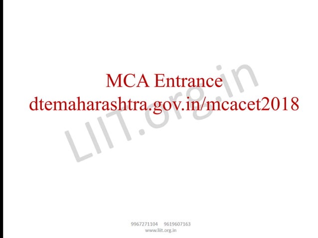 Mca cet mca entrance classes | PPT