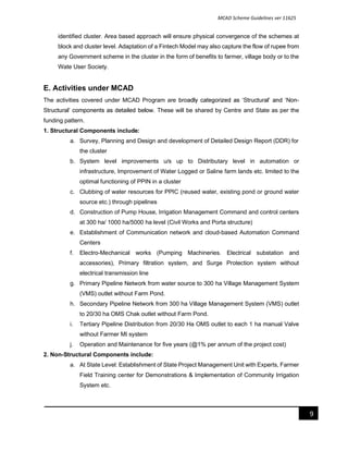 MCAD-Guidelines. Modernization of command Area Development, Guideines | PDF