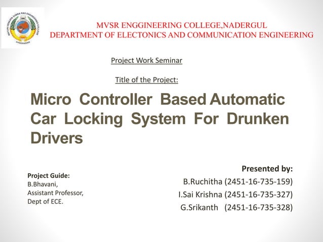 Car locking system | PPTX