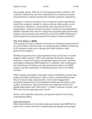 McAfee Enterprise Data Management Case Study | PDF