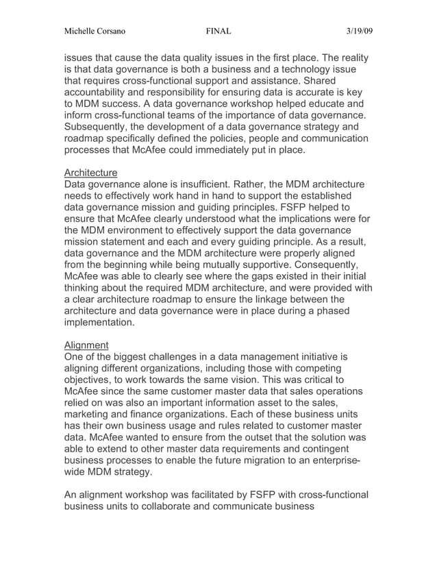 McAfee Enterprise Data Management Case Study | PDF