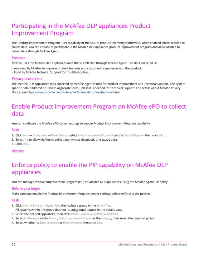 Mcafee data loss_prevention_11.6.x_product_guide_9-28-2021 | PDF