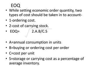 Mca i fma u 5.2 inventory valuation eoq,abc,jit | PPTX | Business ...