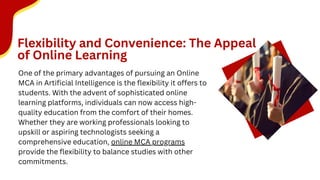 Discover Online MCA in AI: Courses at Online Vidya | PPT