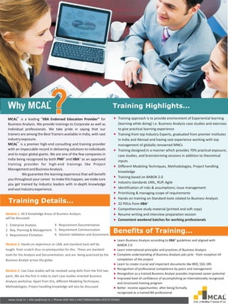 Mcal business analysis-brochure | PDF