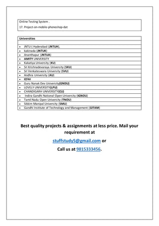 Mca, m tech project topics | PDF
