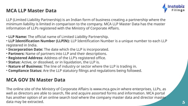 Easy Guide to Understanding MCA Master Data | PPTX