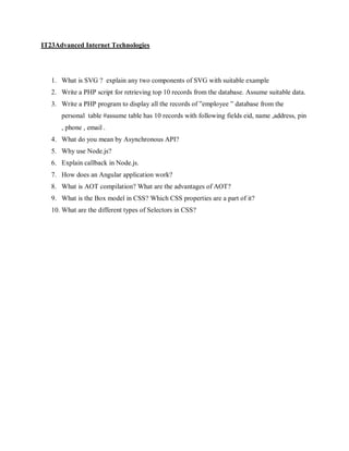 Pune University MCA [Management] 2020-Sample Questions | PDF