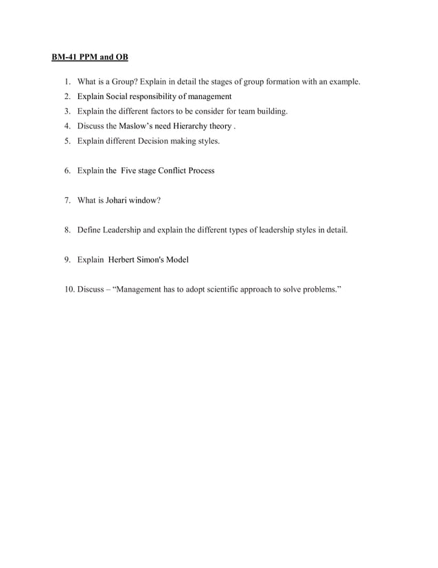 Pune University MCA [Management] 2020-Sample Questions | PDF ...