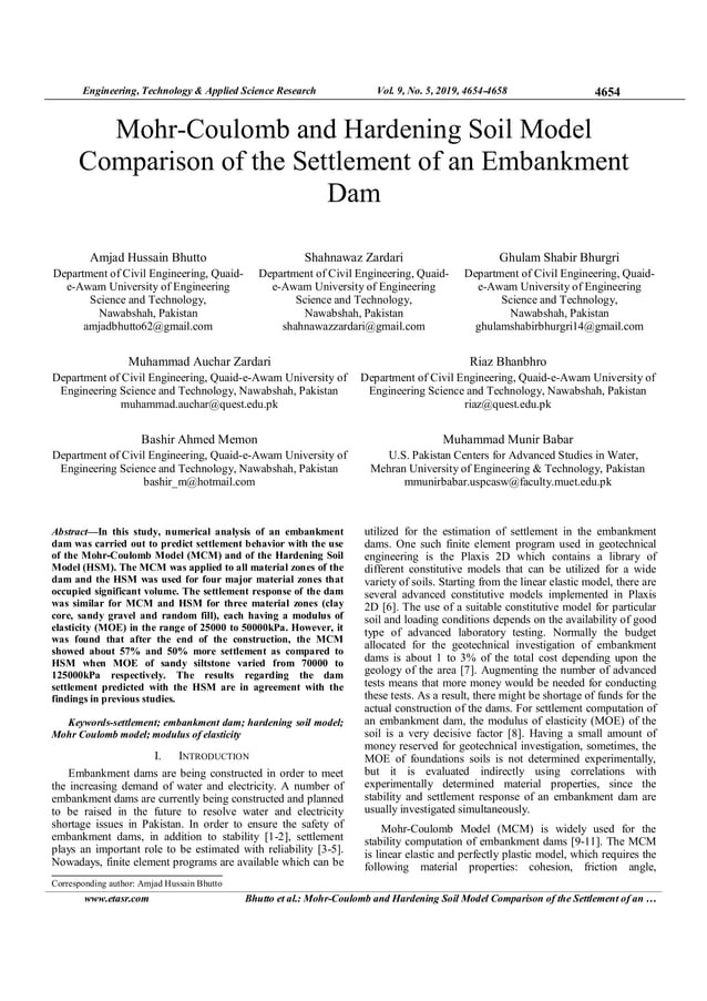 Mohr-Coulomb and Harding soil model comparison | PDF | Civil Engineering Industry | Industries