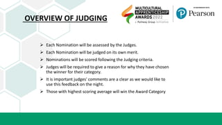 Judging process for Multicultural Apprenticeship Alliance | PPTX