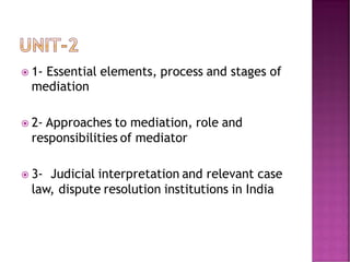 Mediation, Conciliation and Arbitration under Mediation laew | PPT