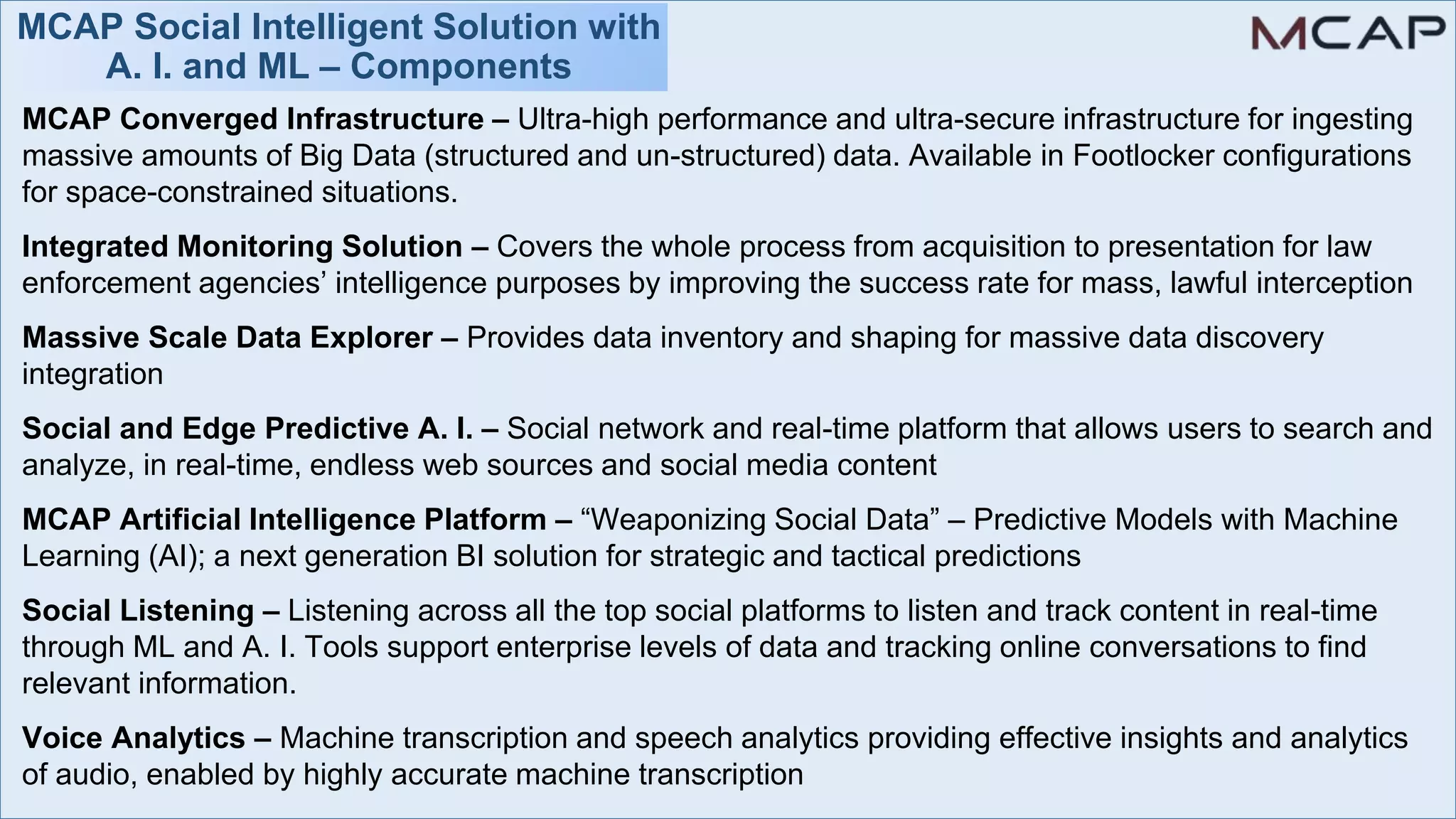 MCAP Big Data Security Intelligence Platform | PPTX