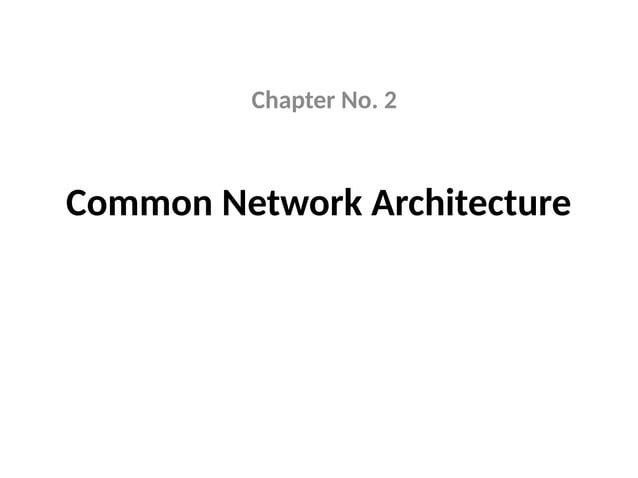 Common Network Architecture: X.25 Networks, Ethernet (Standard and Fast ...