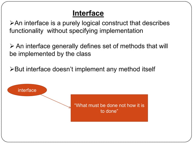 interface in c# | PPTX | Programming Languages | Computing