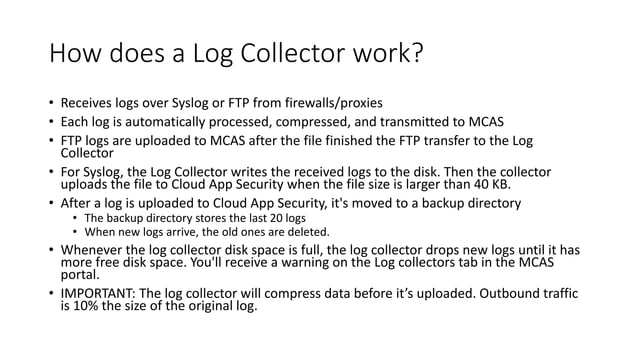 Mcas log collector deck | PPTX | Cloud Computing | Internet