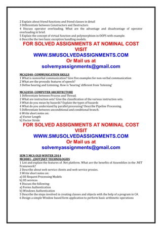 Mca solved assignments winter 2013 | PDF