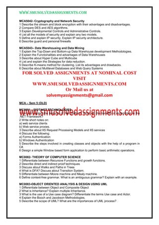 SMU Mca spring Solved assignments | PDF