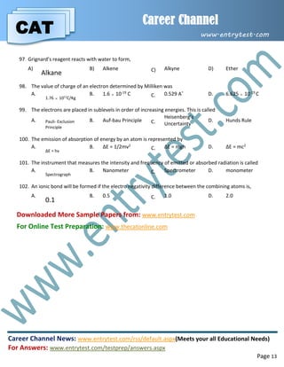 MCAT Sample Test Pattern Part 1 (2016) | PDF