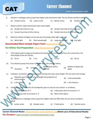 MCAT Sample Test Pattern Part 1 (2016) | PDF