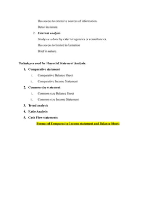 MCA Unit 2 Theory.docx- financial statement Analysis | DOCX