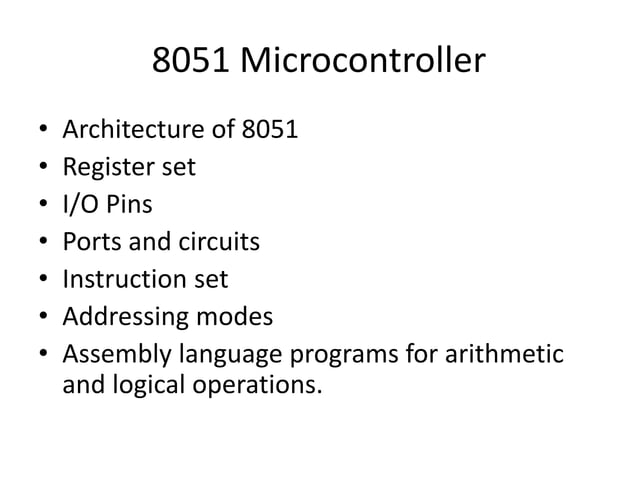 Microcontrollers and its applications unit 1 | PPTX | Computer Peripherals | Computing