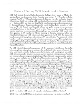 MCB Islamic Banking | PDF