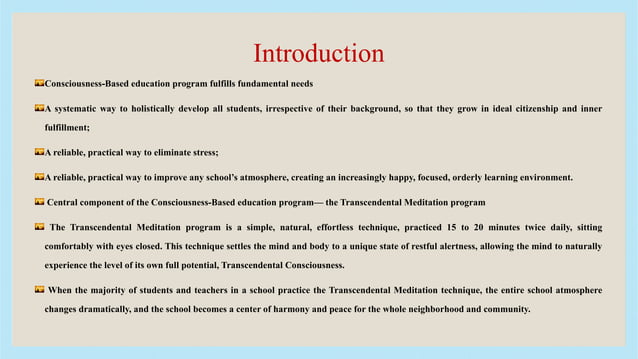 MCBE.pptx maharishi effect.............. | PPT