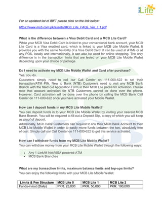 MCB Lite FAQs | PDF | Credit Cards | Personal Debt