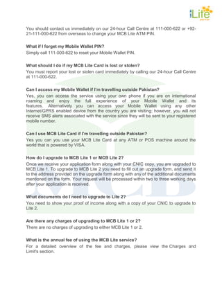 MCB Lite FAQs | PDF | Credit Cards | Personal Debt