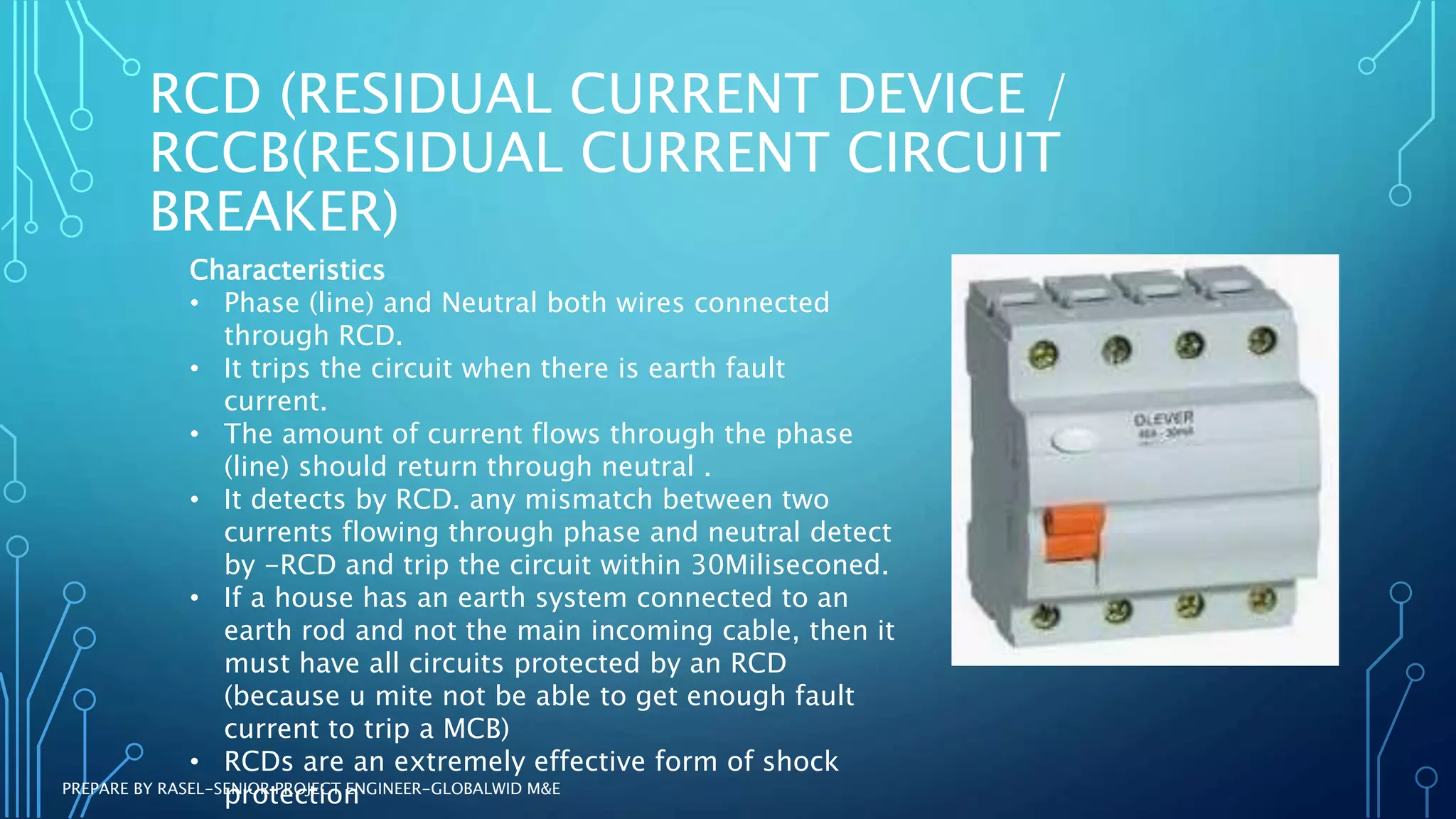 MCB, MCCB, RCCB, ELCB, VCB & ACB.pptx