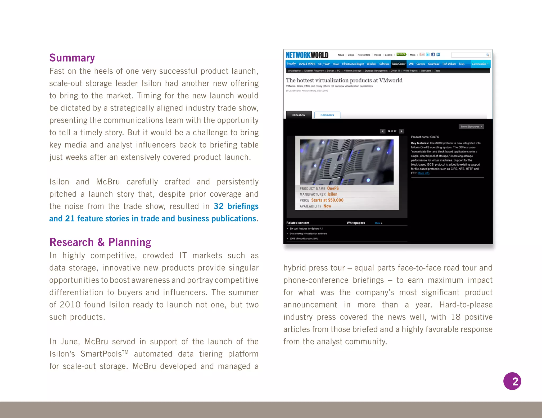McBru Product Launch Case Study - Isilon | PDF