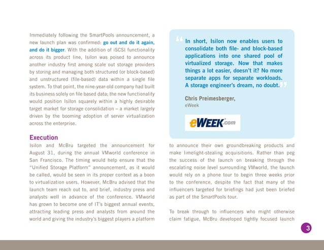 McBru Product Launch Case Study - Isilon | PPT McBru Product Launch Case Study - Isilon | PPT