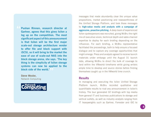 McBru Product Launch Case Study - Isilon | PPT McBru Product Launch Case Study - Isilon | PPT