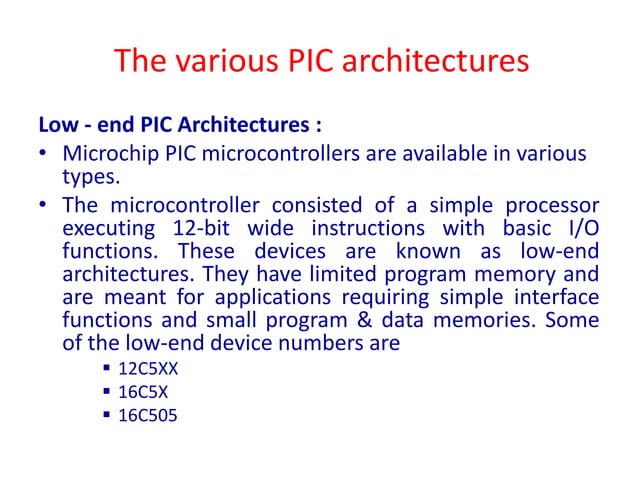 EE6008 MCBSD - Introduction to PIC Micro controller | PPT