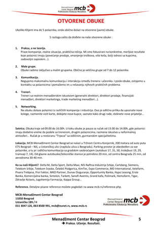 MCB Menadžment Centar Beograd | PDF