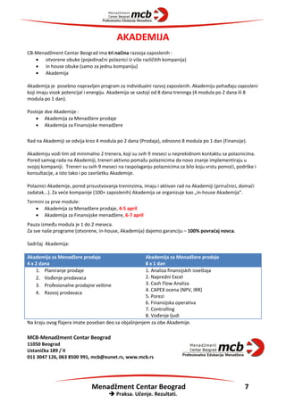 MCB Menadžment Centar Beograd | PDF