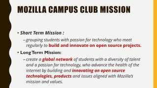 Mozilla Campus Club | PPT