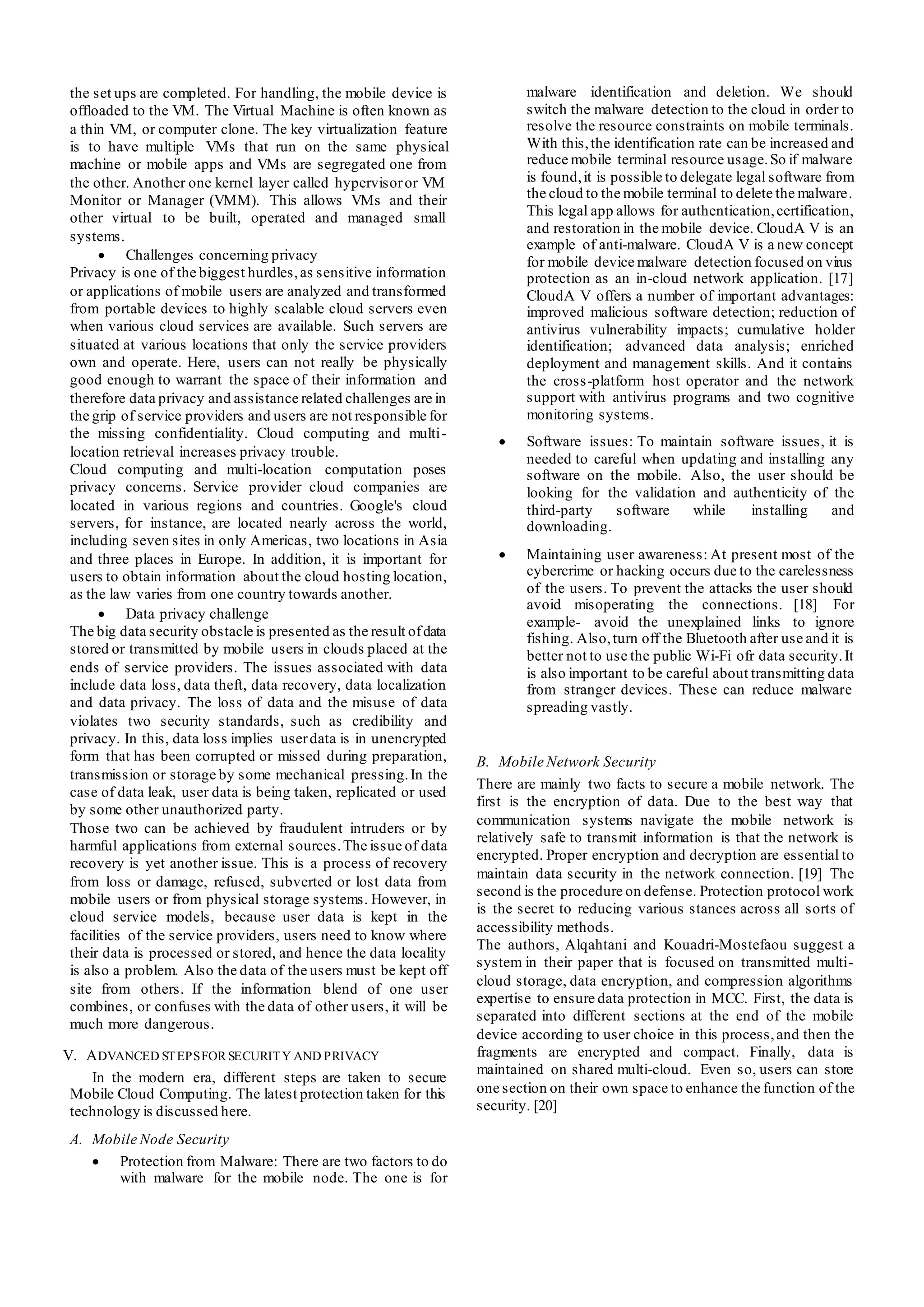 Security And Privacy Issues And Solutions Of Mobile Cloud Computing Pdf