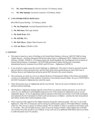 Mc Caffrey Afghanistan Report November2009 | PDF