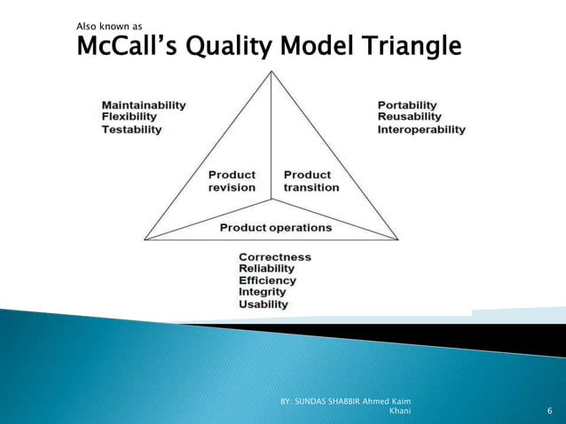 McCall Software Quality Model in Software Quality Assurance | PPT