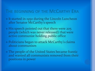 Mc Carthy Era | PPTX