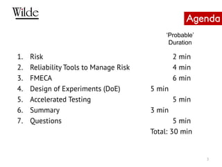 Reducing Product Development Risk With Reliability Engineering Methods