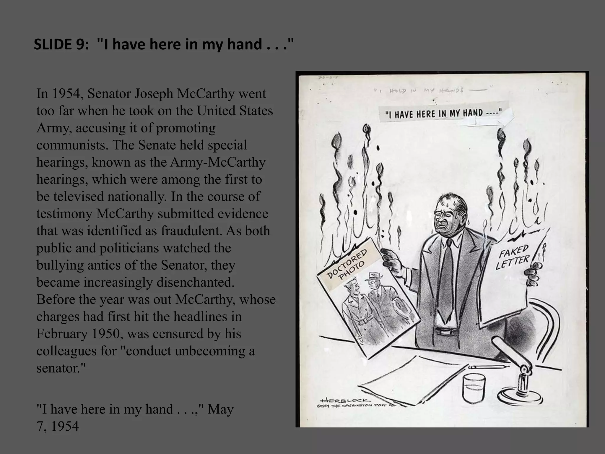 McCarthyism Political Cartoons | PPTX